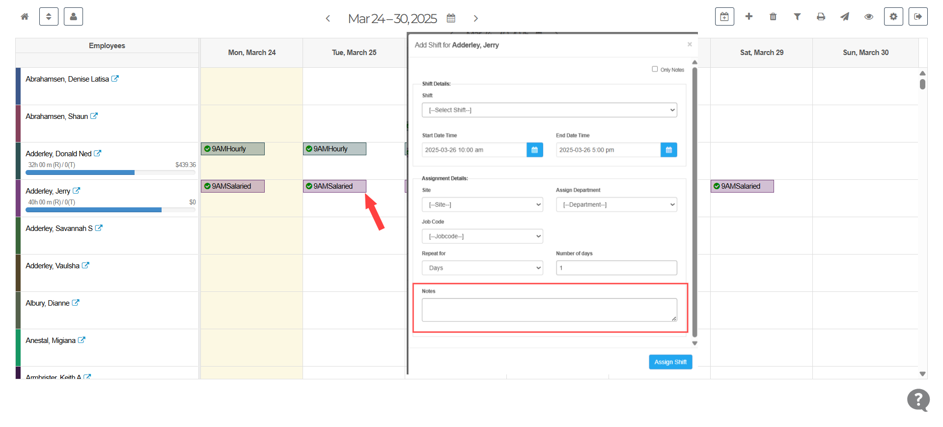 How to Add Scheduling Notes | NextGen Workforce