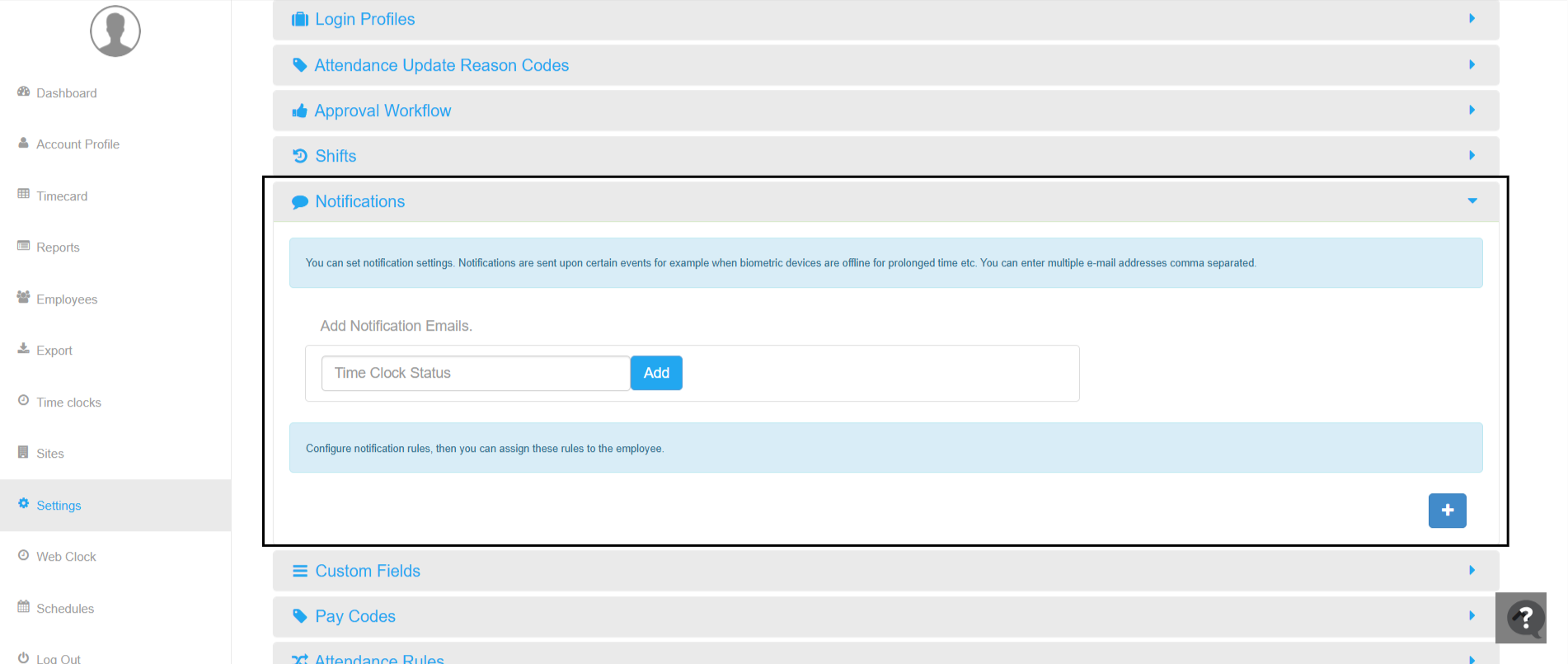 Setting Up a Time clock offline notification | NextGen Workforce